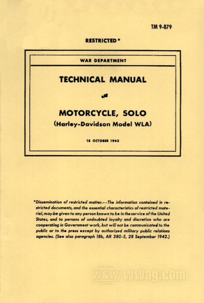 W&W Cycles - Technical Manuals Army Models