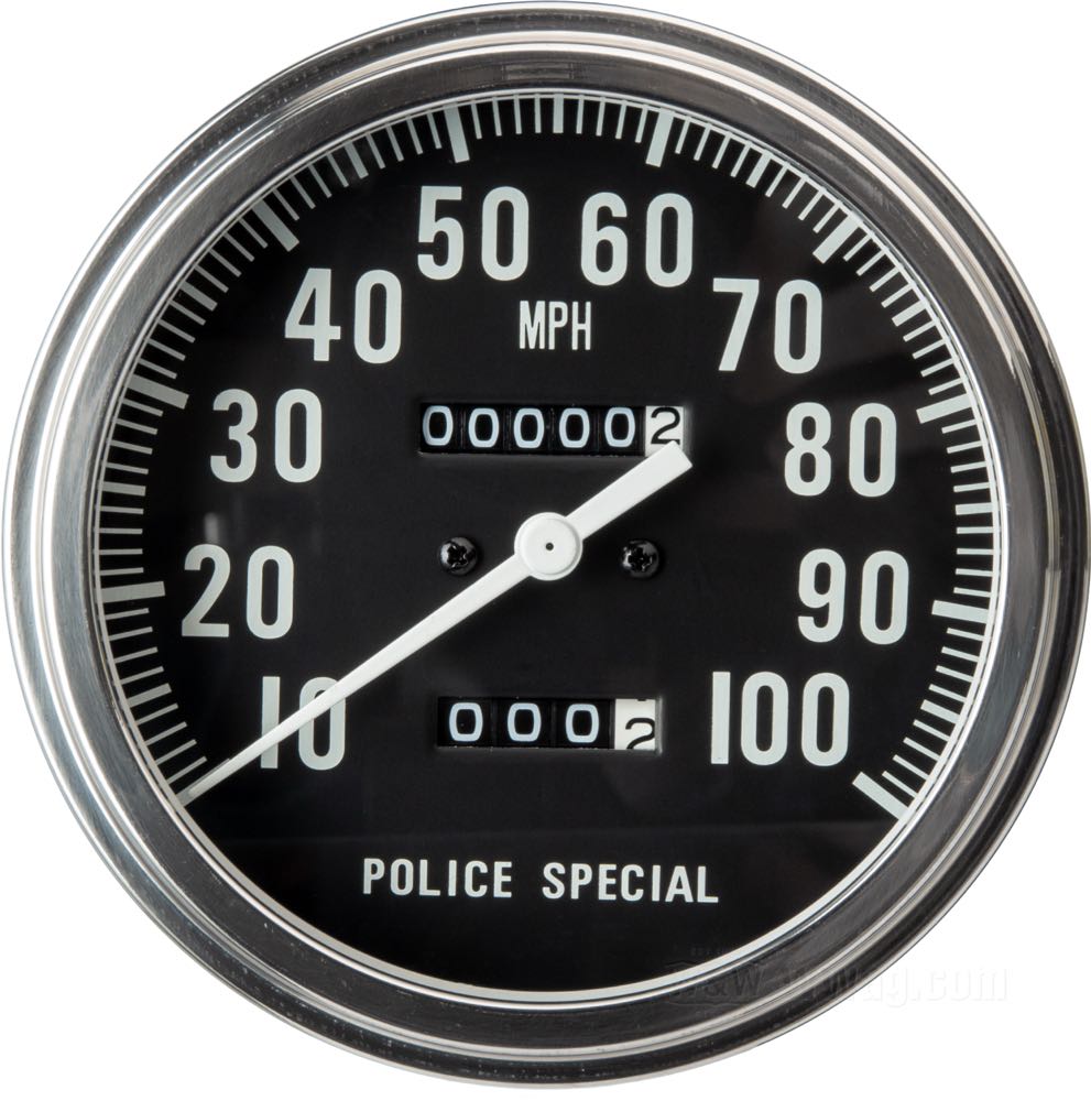 W&W Cycles - Police Special Style Fat Bob Speedometer